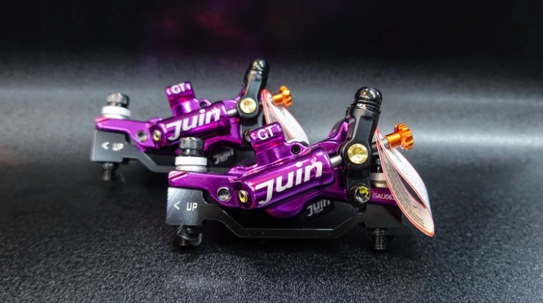 Juin Tech GT Cable Actuated Hydraulic Road Disc Brakes Purple (4-Piston ...