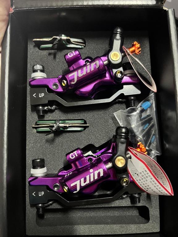 Juin Tech GT Cable Actuated Hydraulic Road Disc Brakes Purple (4-Piston ...
