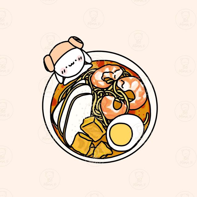 Laksa Sticker, Hobbies & Toys, Stationery & Craft, Handmade Craft on ...