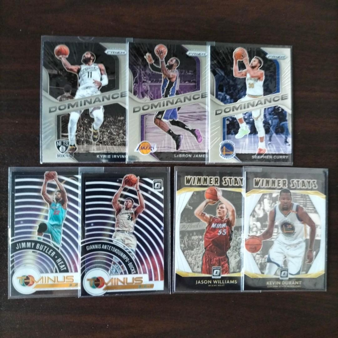 LEBRON JAMES/ STEPH CURRY/ IRVING/ GIANNIS/ KEVIN DURANT PANINI INSERTS ...