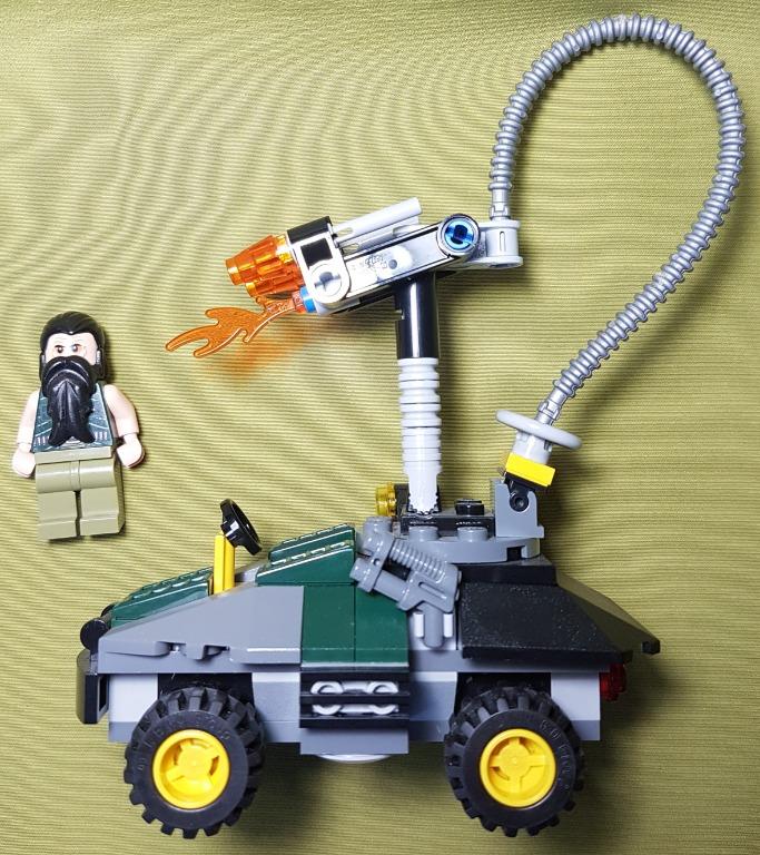 Lego Mandarin in a small buggy with a flamethrower from Iron Man vs ...
