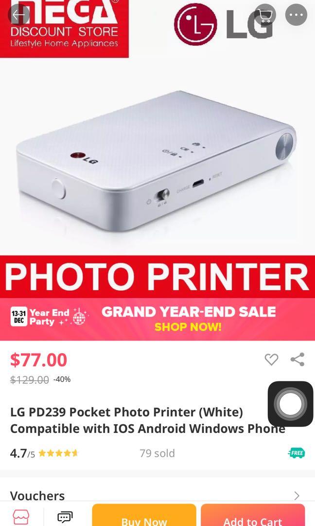 LG photo printer, printer only, Computers & Tech, Printers, Scanners ...