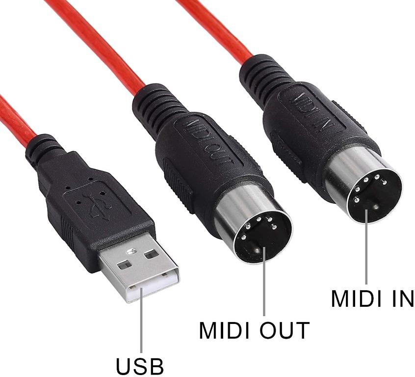"MIDI to USB Cable 5 Pin MIDI DIN USB Interface Adapter 6.5Ft MIDI ...