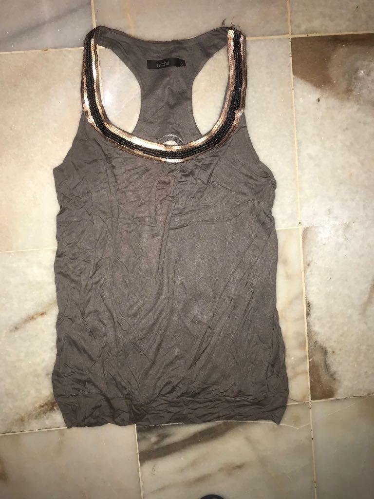Nichii Gold sequin Singlet Top, Women's Fashion, Tops, Sleeveless on ...