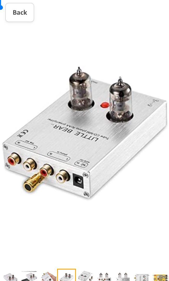 Nobsound Little Bear T7 Vacumn Tube Mini Phono Stage RIAA MM Turntable ...