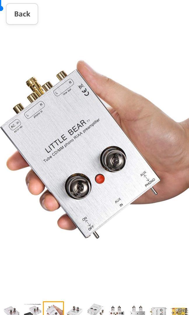 Nobsound Little Bear T7 Vacumn Tube Mini Phono Stage RIAA MM Turntable ...