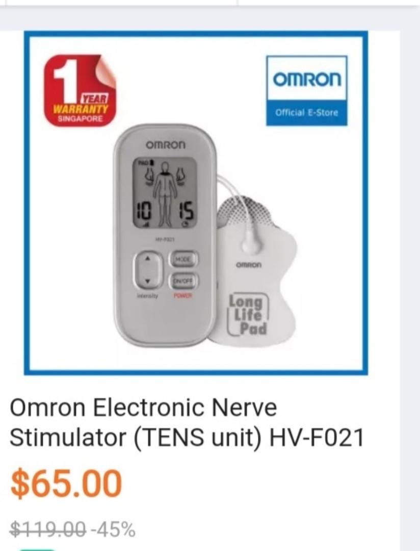 Omron TENS HV-F021 (Electronic nerve stimulator), Health & Nutrition, Massage Devices on Carousell