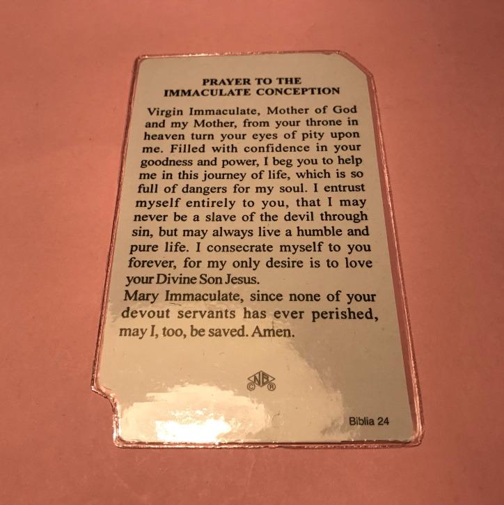 Our Lady of the Immaculate Conception Stampita / Holy Card / Prayer ...