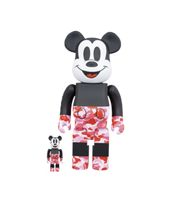 Pink Bape Mickey Mouse Bearbrick. Sealed. 400% and 100%, Hobbies & Toys ...