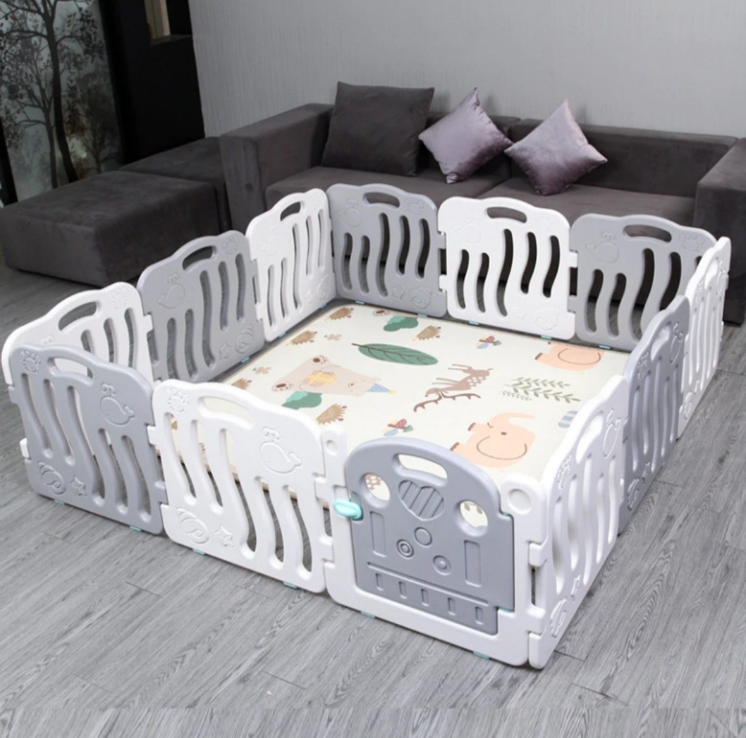 Playpen 12 panels, Babies & Kids, Baby Nursery & Kids Furniture, Cots ...