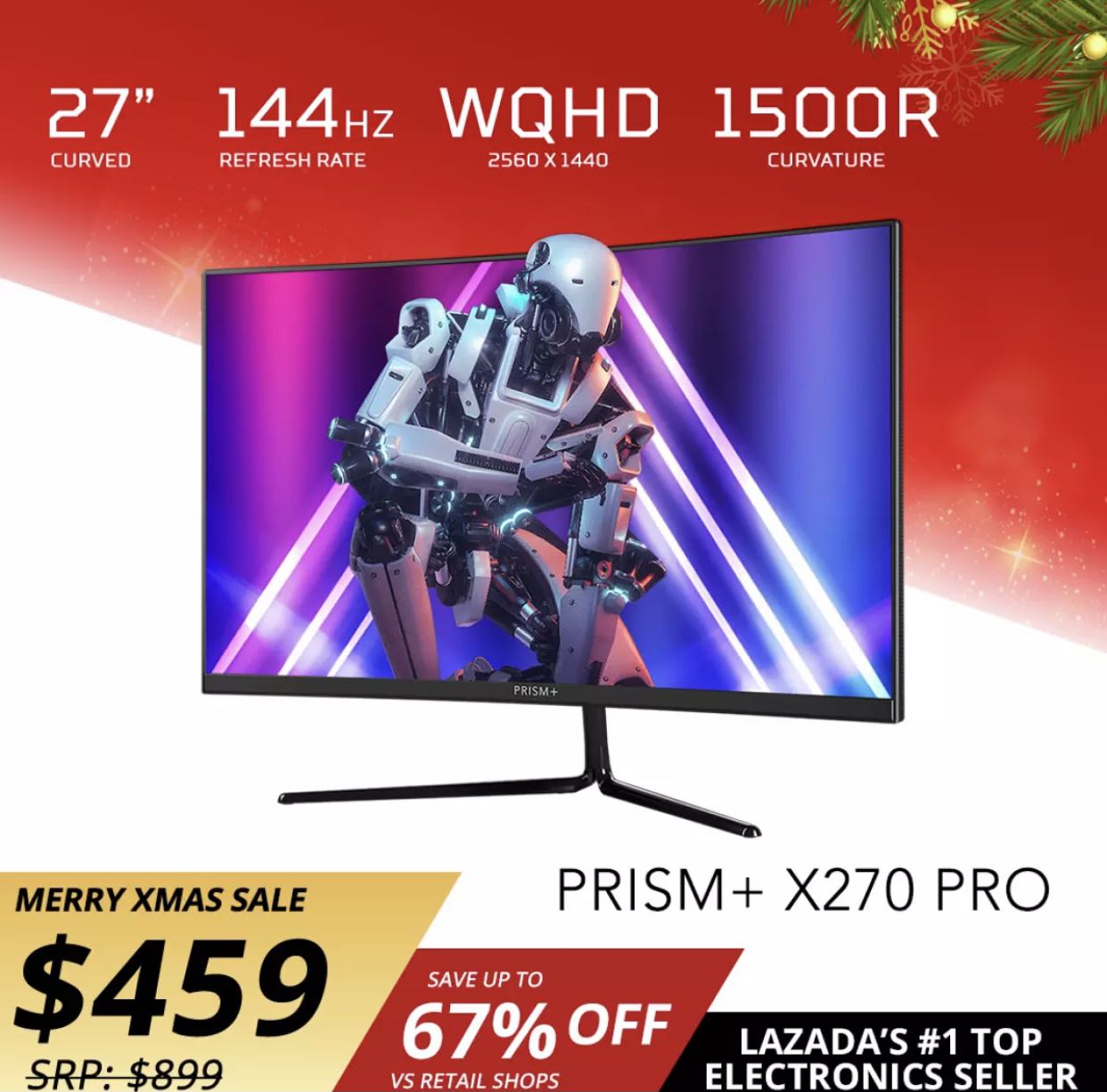 Prism+ x270 pro 27” curved monitor, Computers & Tech, Parts ...