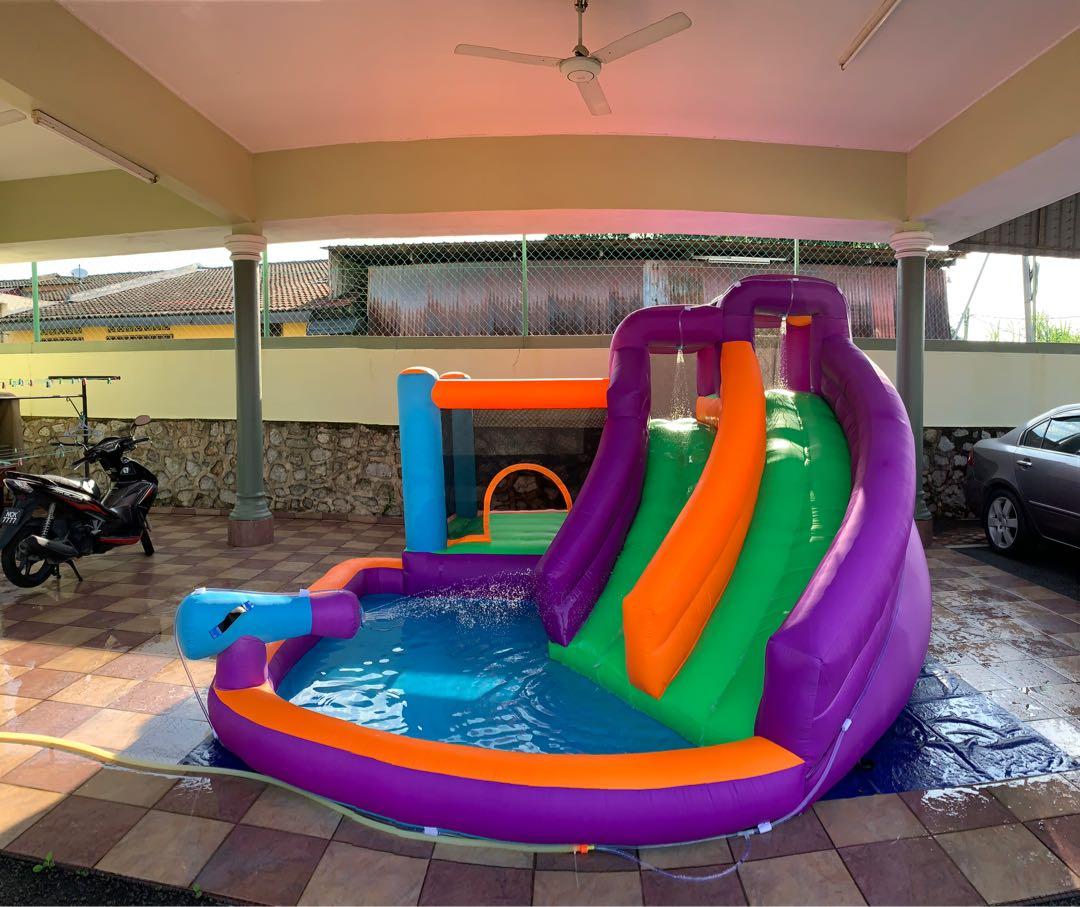 Sewa AirMyFun Pool Party Sewa Kolam gelongsor gergasi 2 slide, Babies ...