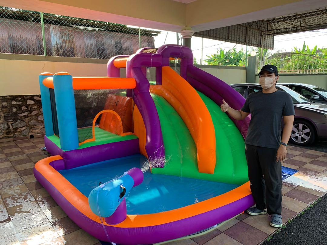 Sewa AirMyFun Pool Party Sewa Kolam gelongsor gergasi 2 slide, Babies ...
