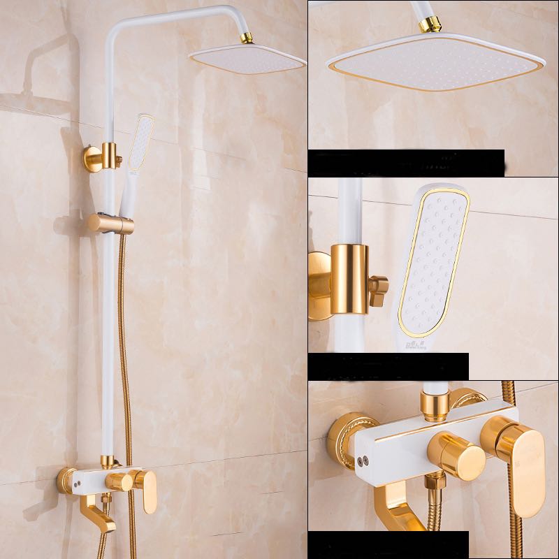 Shower Set, White/Gold. Space Aluminium Shower Set, Furniture & Home ...