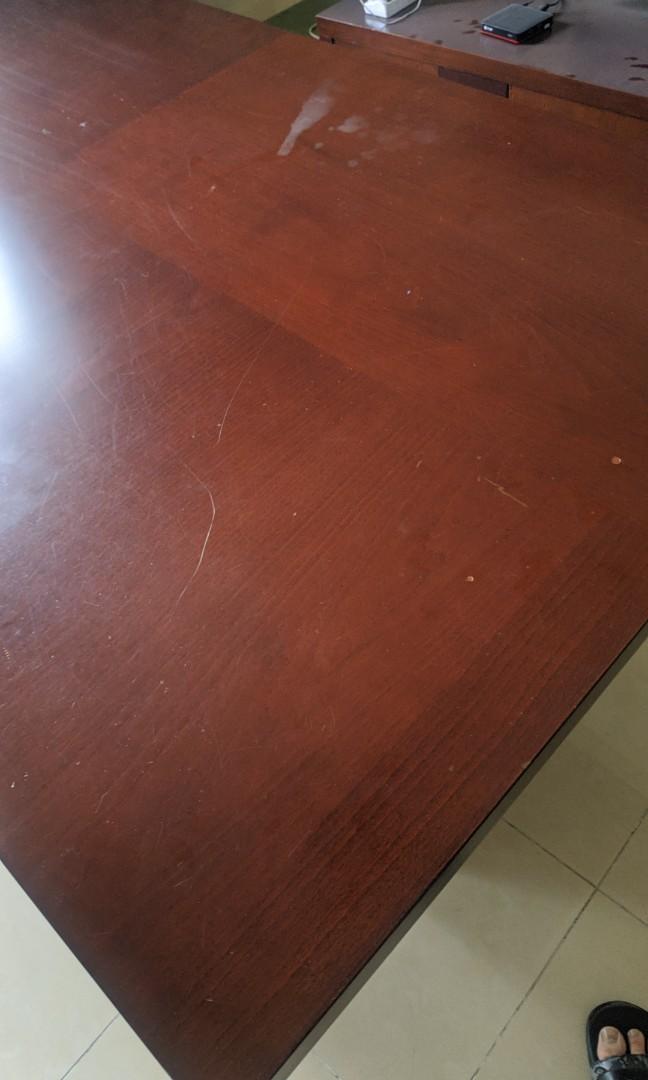 Solid wood heavy dining table, Furniture & Home Living, Furniture ...