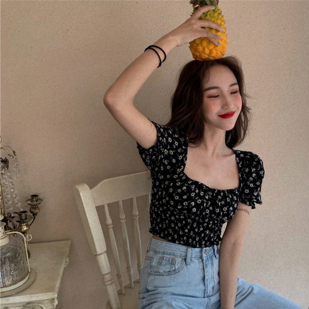 Square neck korean style top, Women's Fashion, Tops, Other Tops on ...