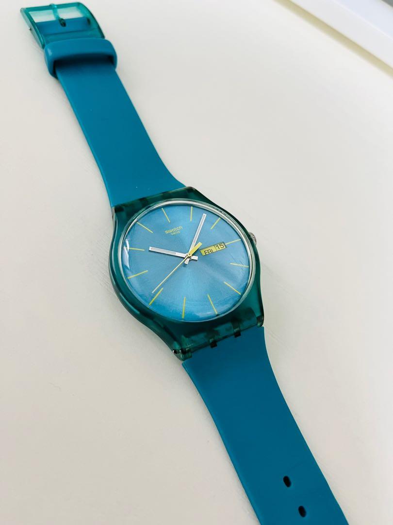Swatch TURQUOISE REBEL (Tiffany blue), Luxury, Watches on Carousell