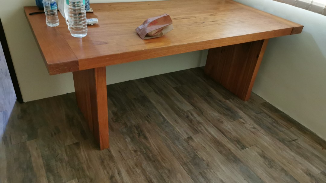 Thick Solid Wood Table, Furniture & Home Living, Furniture, Tables ...
