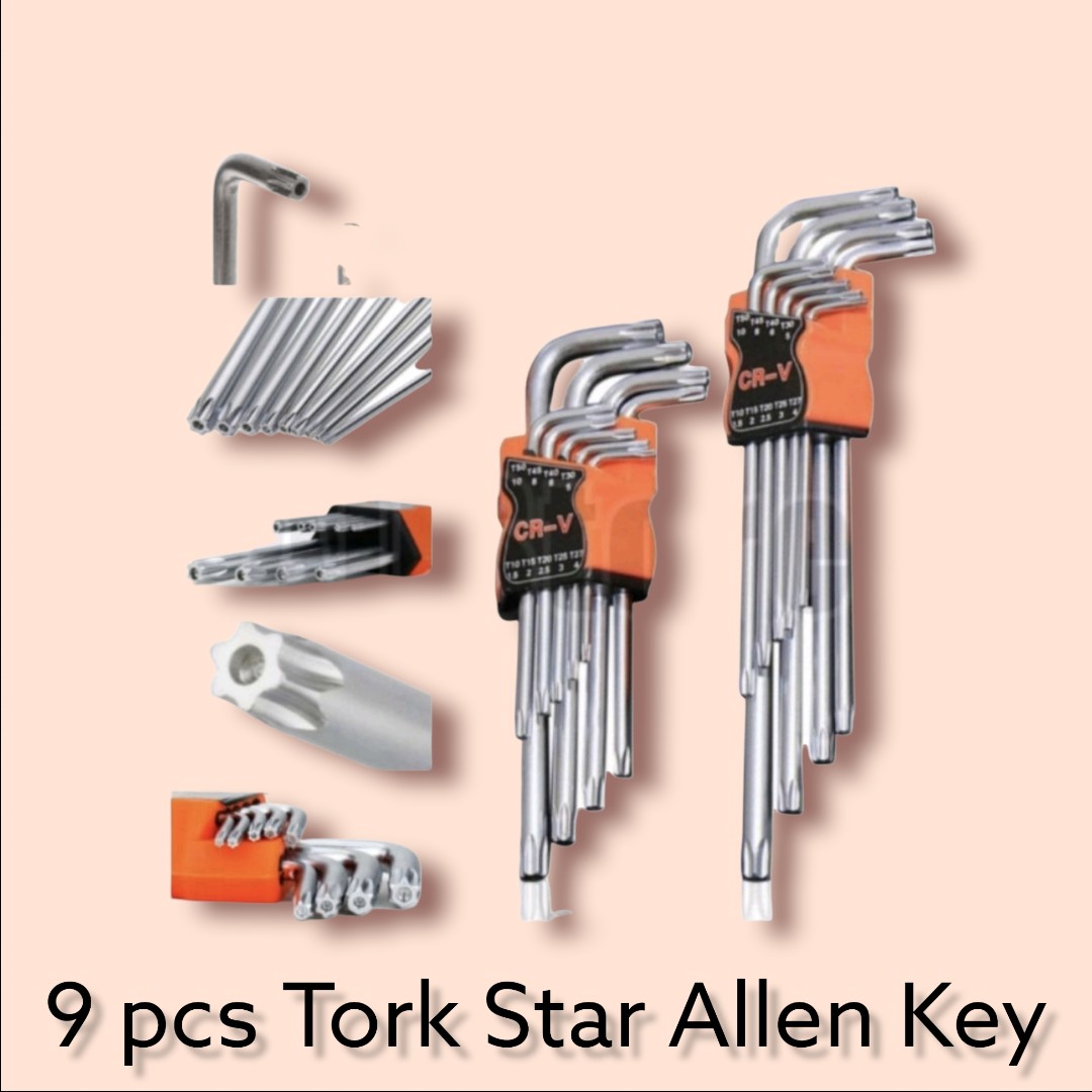 Tork Star Allen Key 9pcs (Available Long & Short Size ), Furniture ...