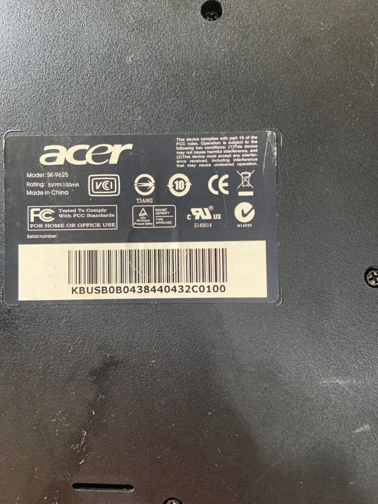 Acer Sk-9625, Computers & Tech, Parts & Accessories, Computer Keyboard on Carousell