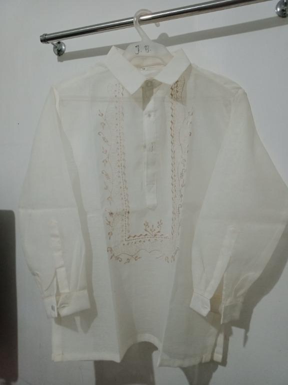 Barong Tagalog (Cream), Men's Fashion, Tops & Sets, Formal Shirts on ...