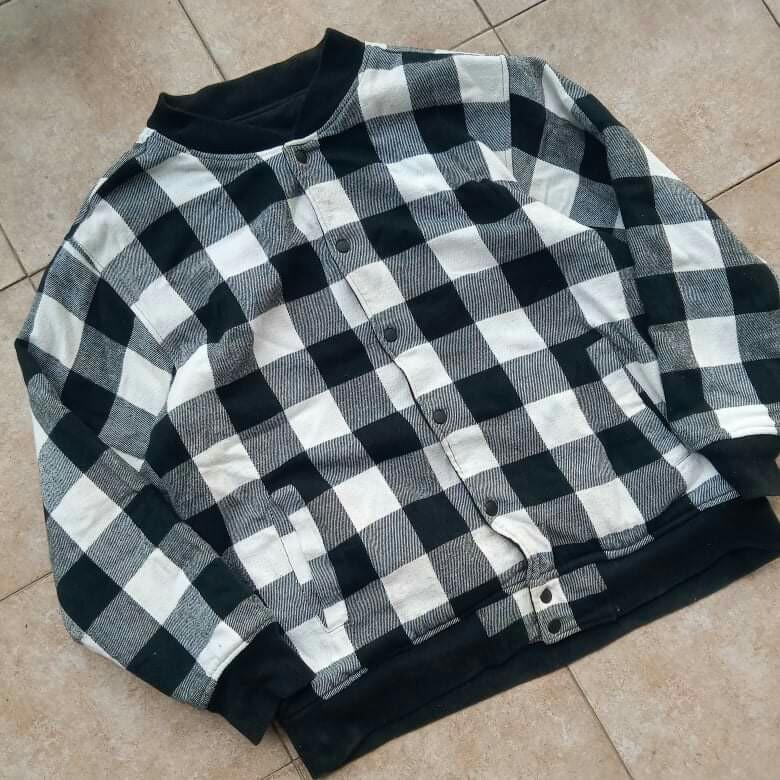 Checkered Varsity Jacket, Men's Fashion, Coats, Jackets and Outerwear ...