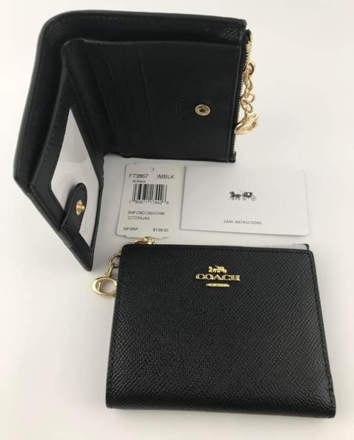 Coach Snap Card Case Black, Women's Fashion, Bags & Wallets, Wallets ...