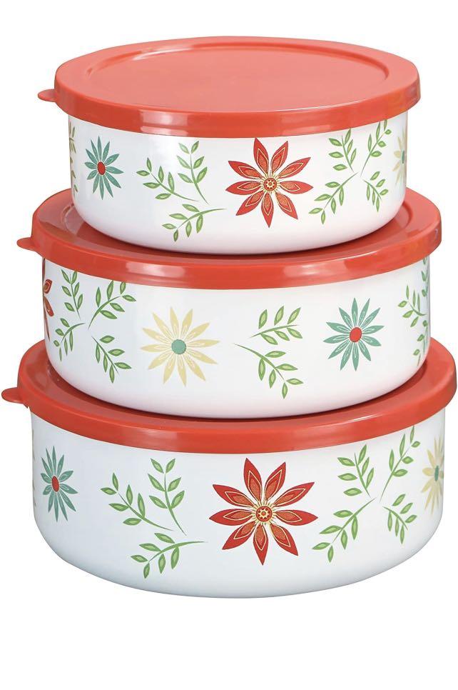 Corelle Coordinates Enamel on Steel Storage Bowls Set Happy Days ...