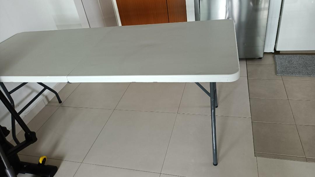 Foldable Table (74cm width, 180cm length, 74cm height), Furniture ...