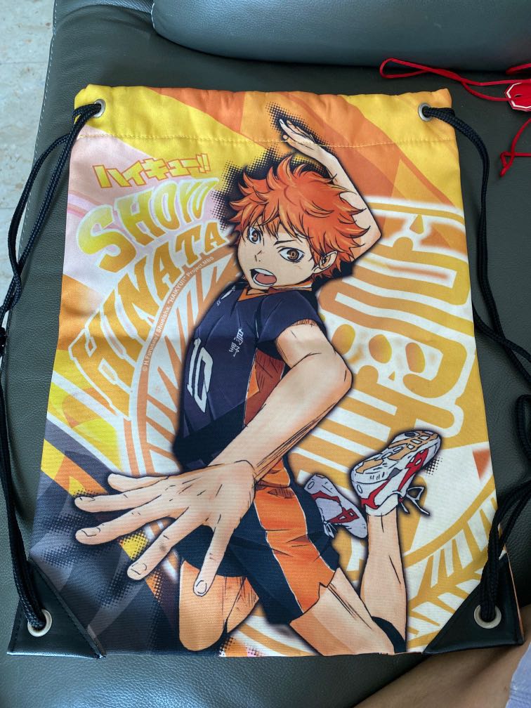 haikyuu! drawstring bag kageyama and hinata, Hobbies & Toys ...