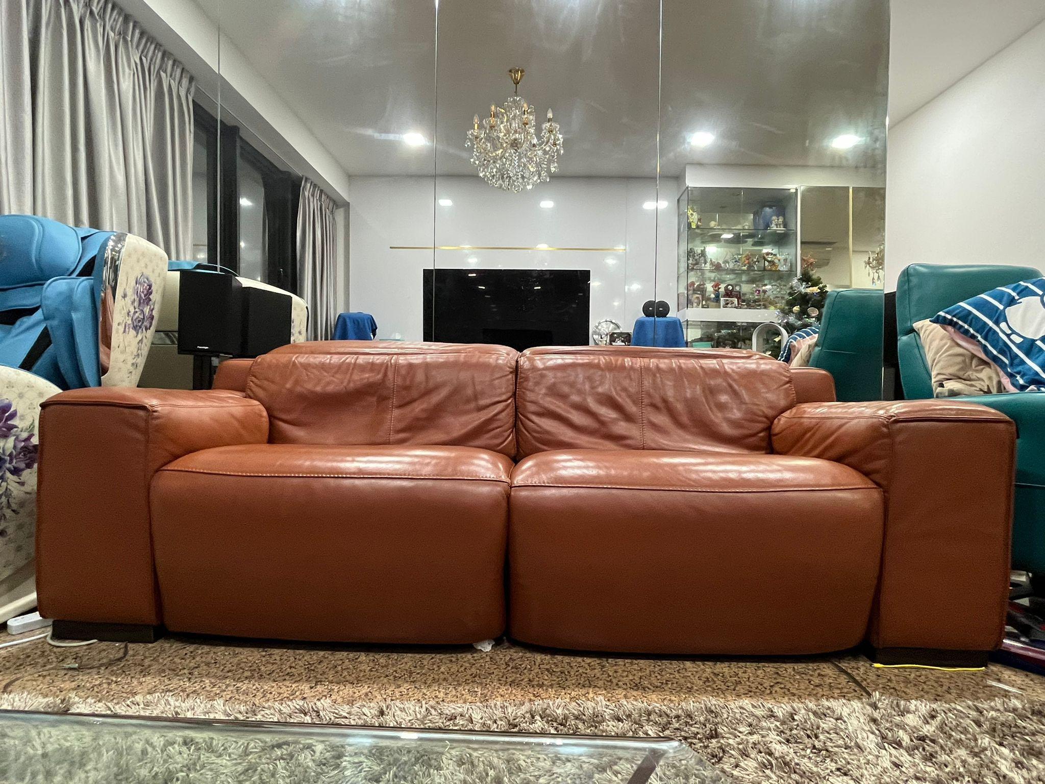 HTL Designer Full Premium Leather 4 motor recliner, Furniture & Home ...