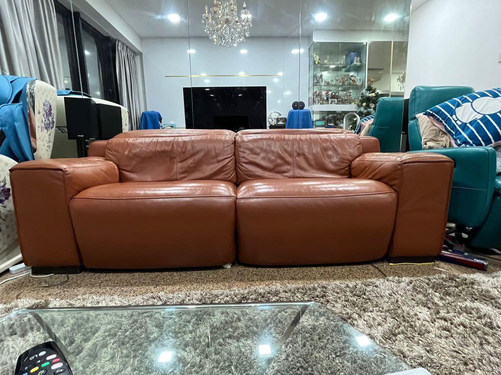 HTL Designer Full Premium Leather 4 motor recliner, Furniture & Home ...