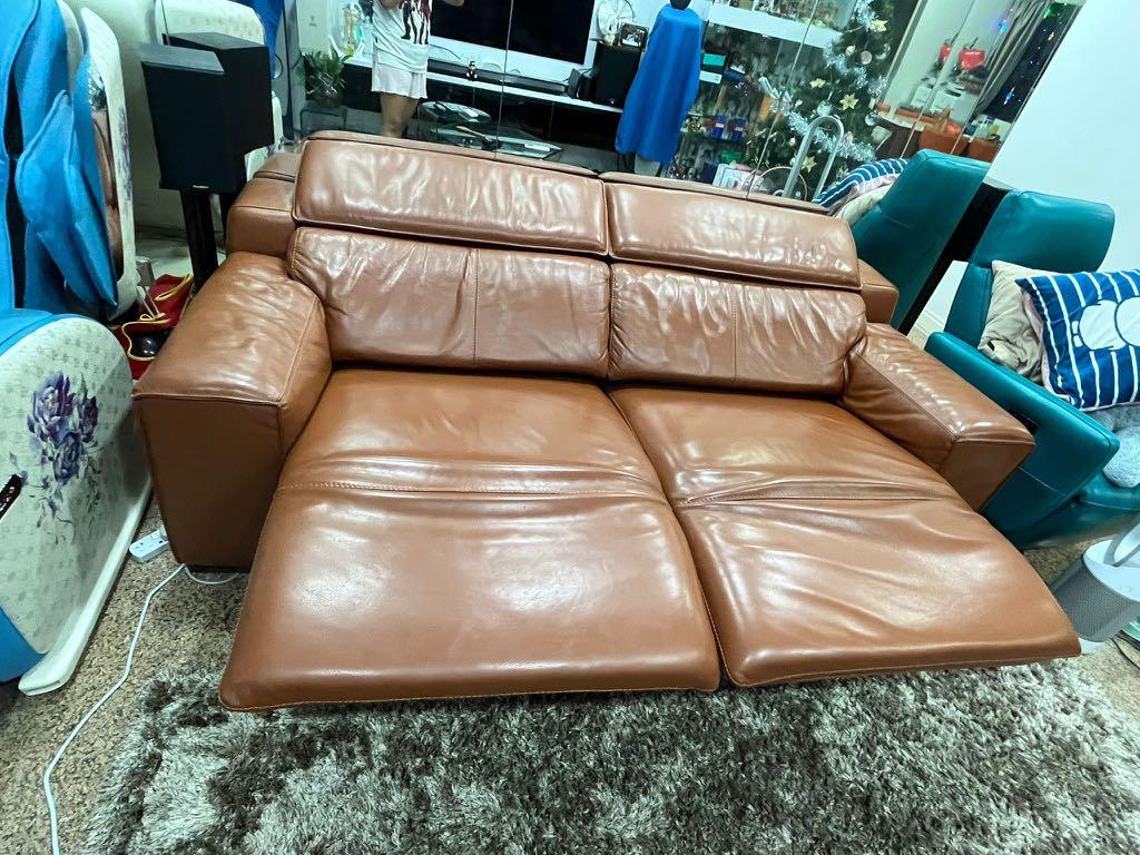 HTL Designer Full Premium Leather 4 motor recliner, Furniture & Home ...