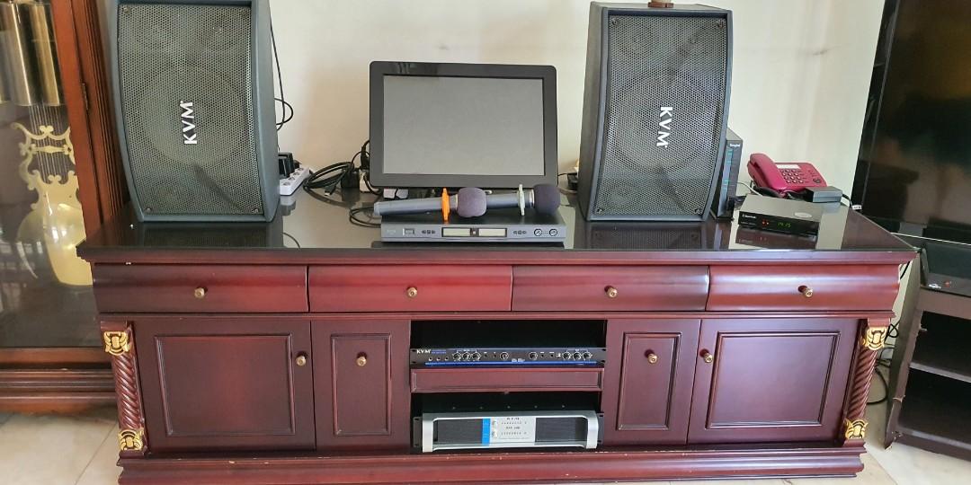 Karaoke complete set total 6 items with 2 wireless microphone, Audio ...