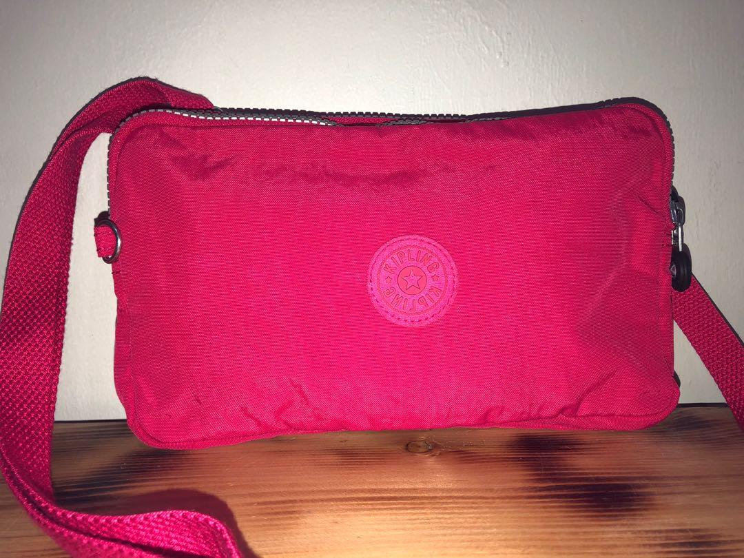 KIPLING hot pink crossbody /sling bag, Women's Fashion, Bags & Wallets ...