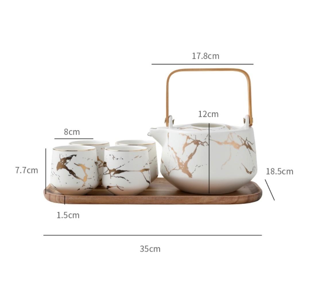[MARBLE LUXURY TEA SET] Luxury, Scandinavian, Classic, Japanese, Wooden ...