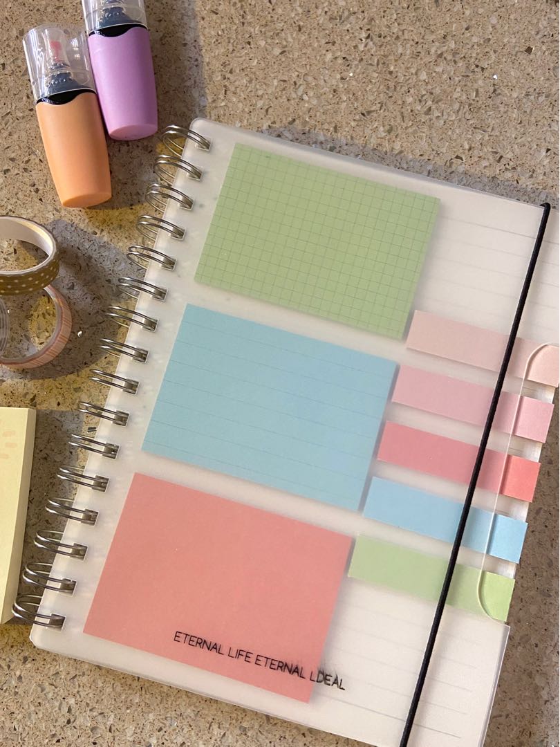 Notebook with Sticky Notes, Hobbies & Toys, Stationary & Craft ...