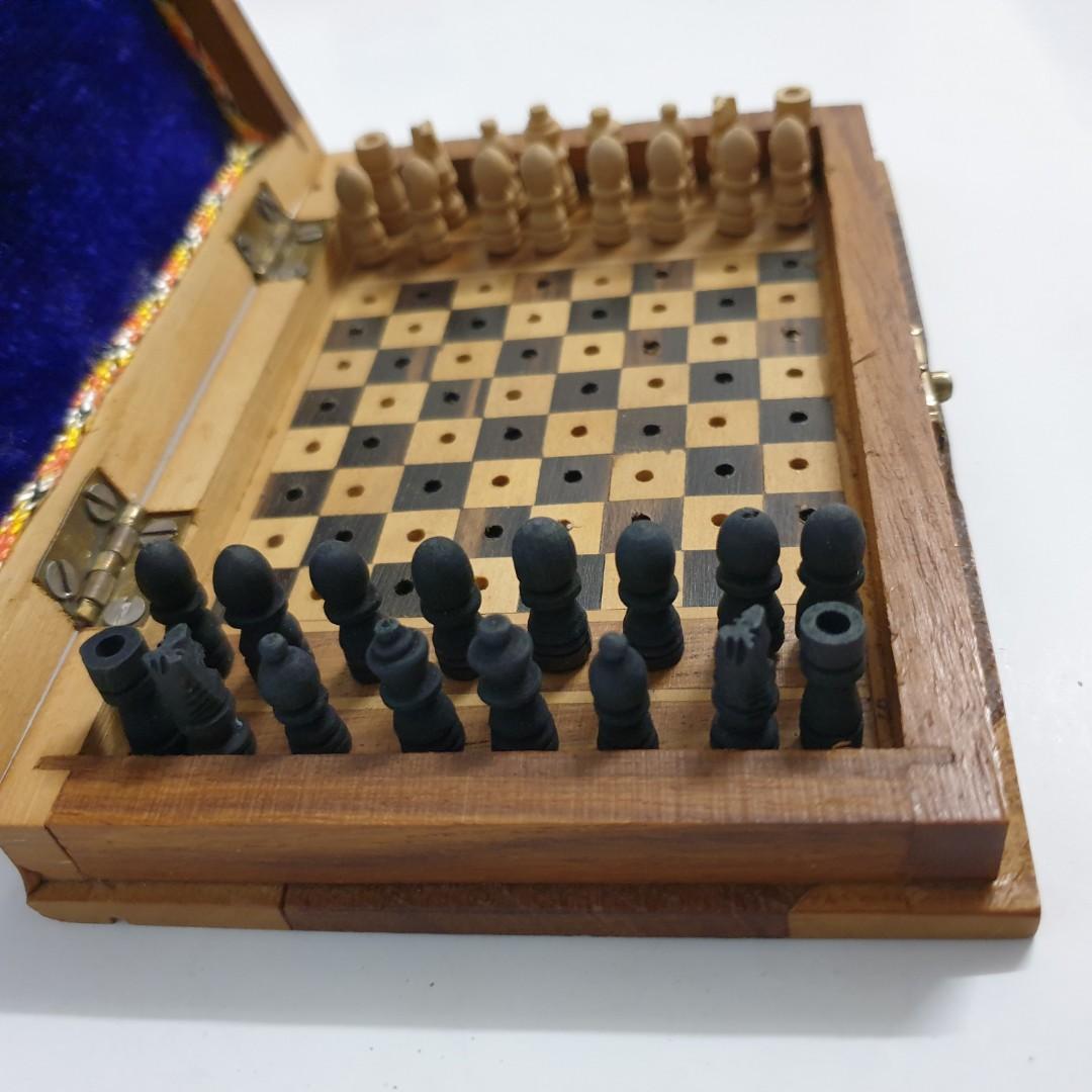 Pegged Wood Travel Chess Set, Hobbies & Toys, Toys & Games on Carousell