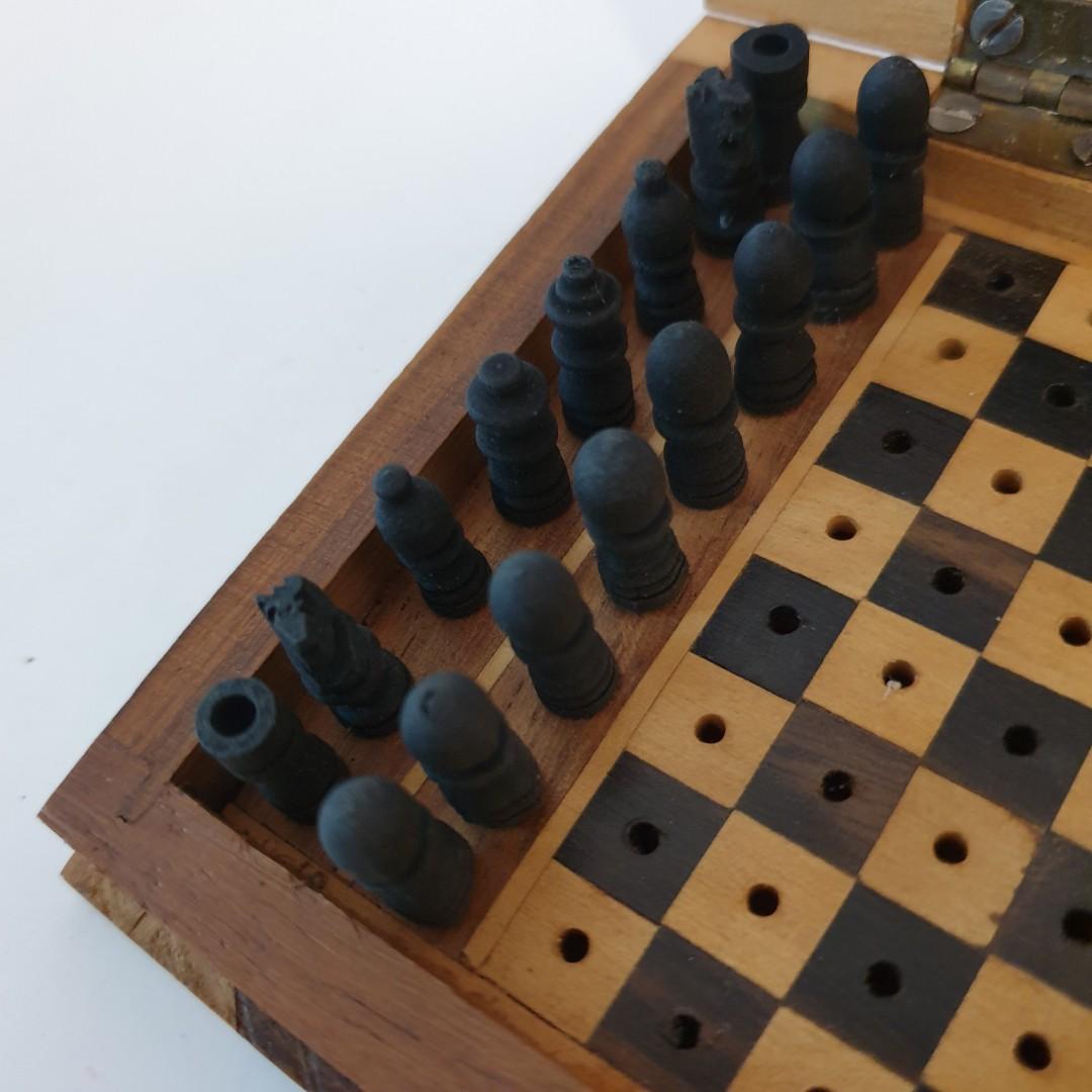 Pegged Wood Travel Chess Set, Hobbies & Toys, Toys & Games on Carousell