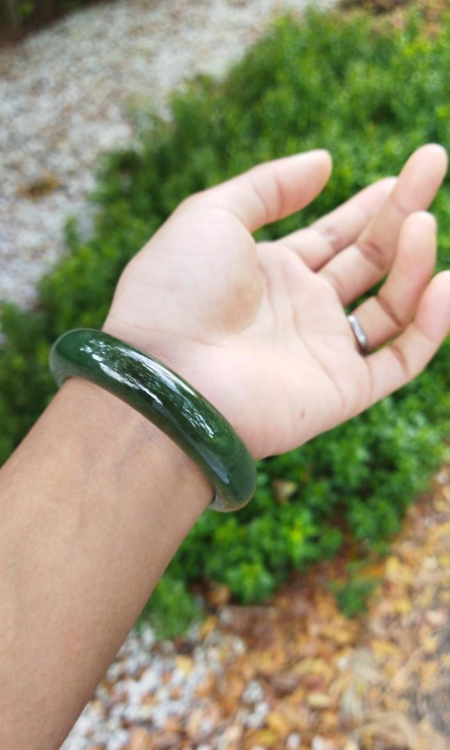 RARE Full forest emerald green fine-grained Jadeite Jade bangle, Women ...
