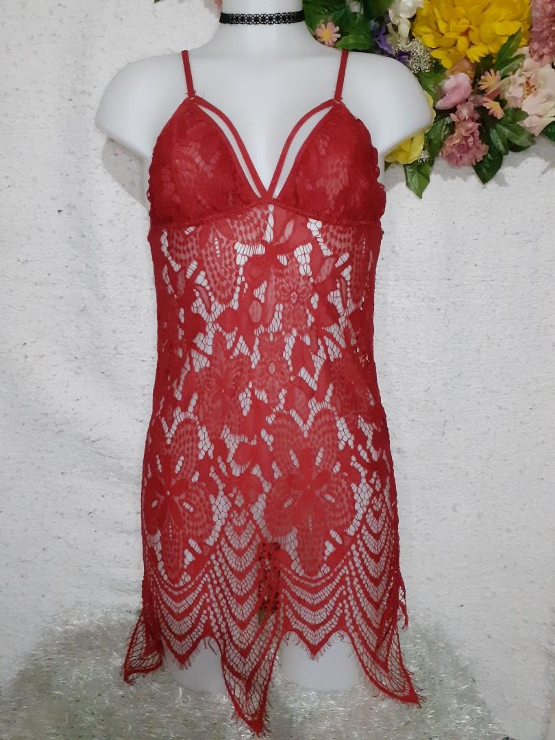Sexy Red Lace Lingerie Womens Fashion Undergarments And Loungewear On