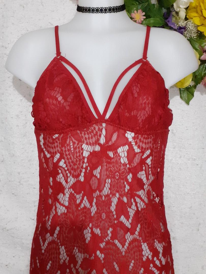 Sexy Red Lace Lingerie Womens Fashion Undergarments And Loungewear On