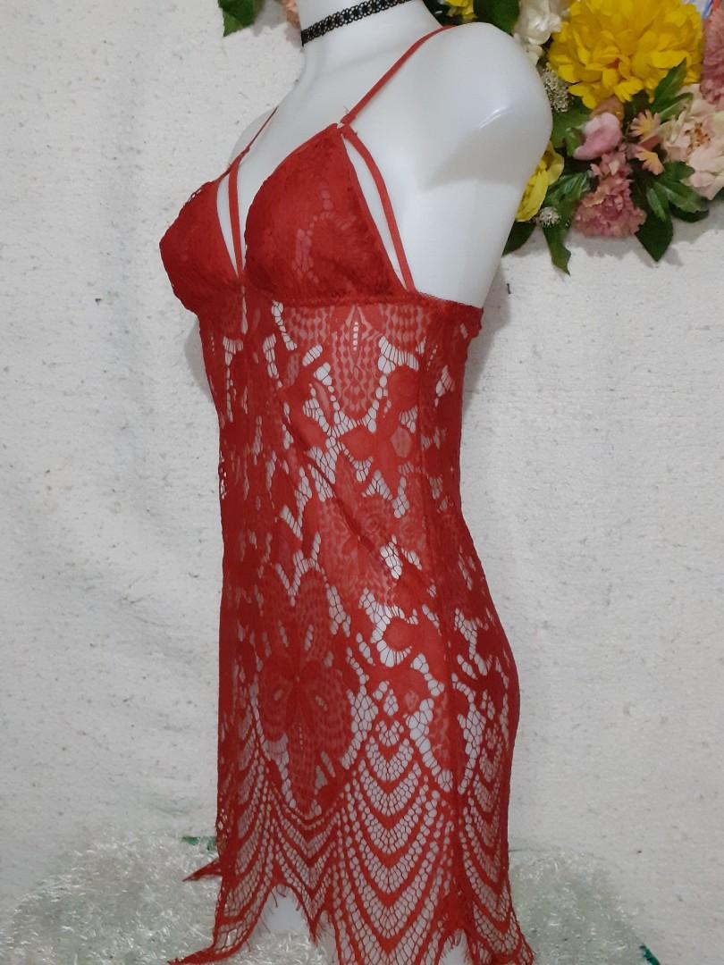 Sexy Red Lace Lingerie Womens Fashion Undergarments And Loungewear On