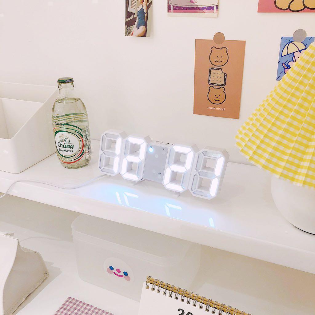 (SG Ready Stock) Smart LED 3D Digital Clock Table Alarm Clock Digital ...