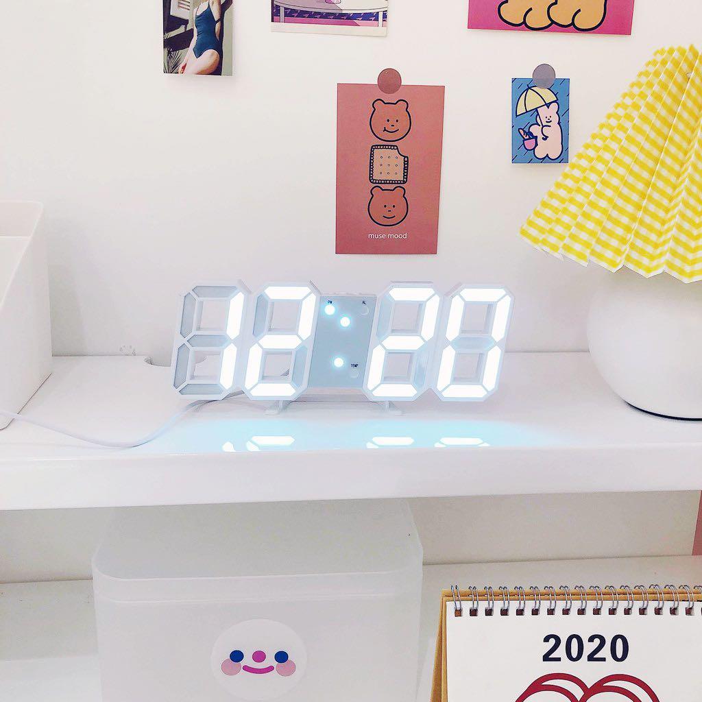(SG Ready Stock) Smart LED 3D Digital Clock Table Alarm Clock Digital ...