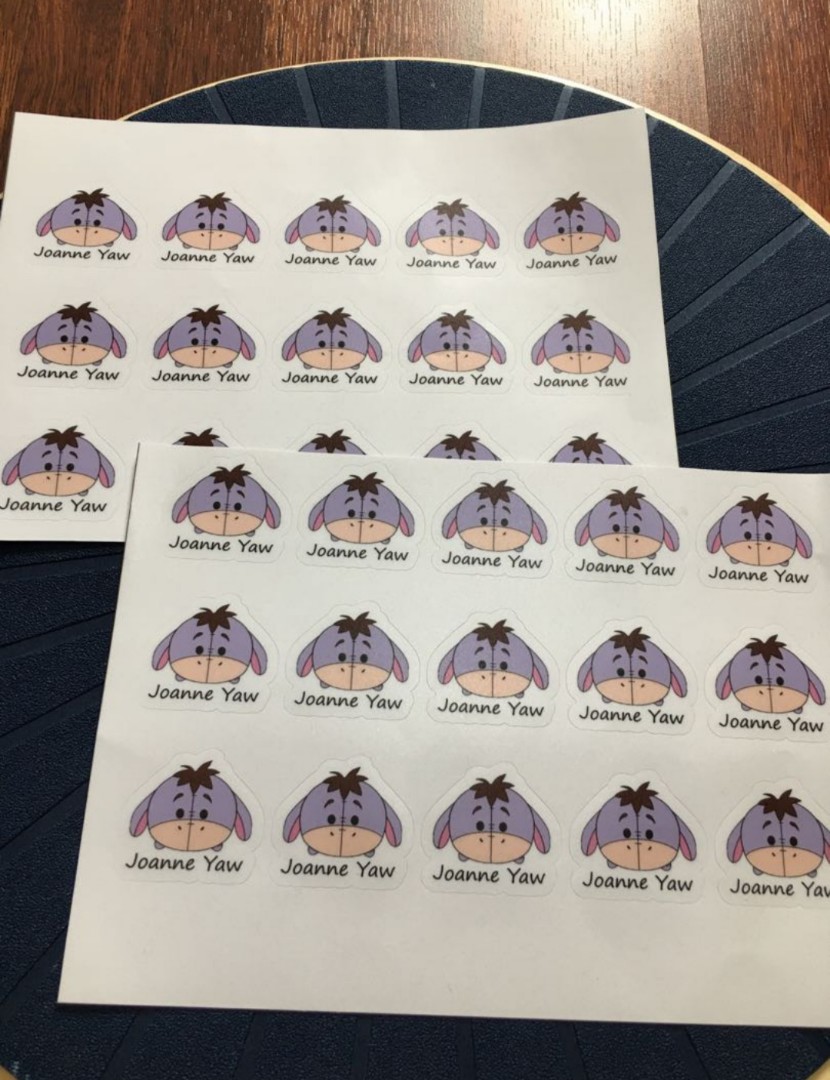 Sticker Label Name - Eeyore, Hobbies & Toys, Stationery & Craft ...