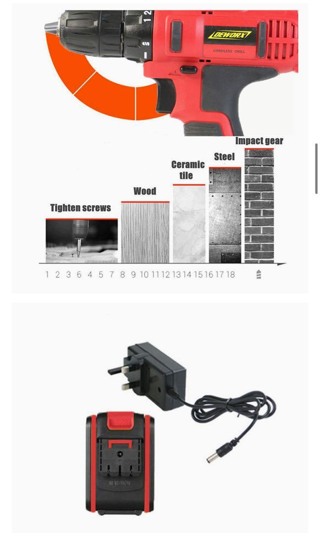 Teetok cordless drill 21V, Furniture & Home Living, Home Improvement ...