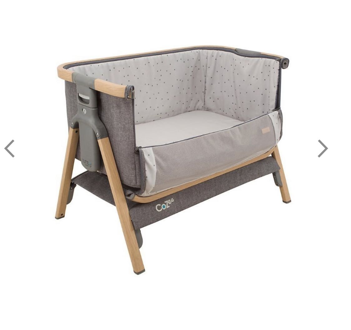 Tutti Bambini CoZee Bedside Co-Sleeper Crib - Oak and Charcoal, Babies ...