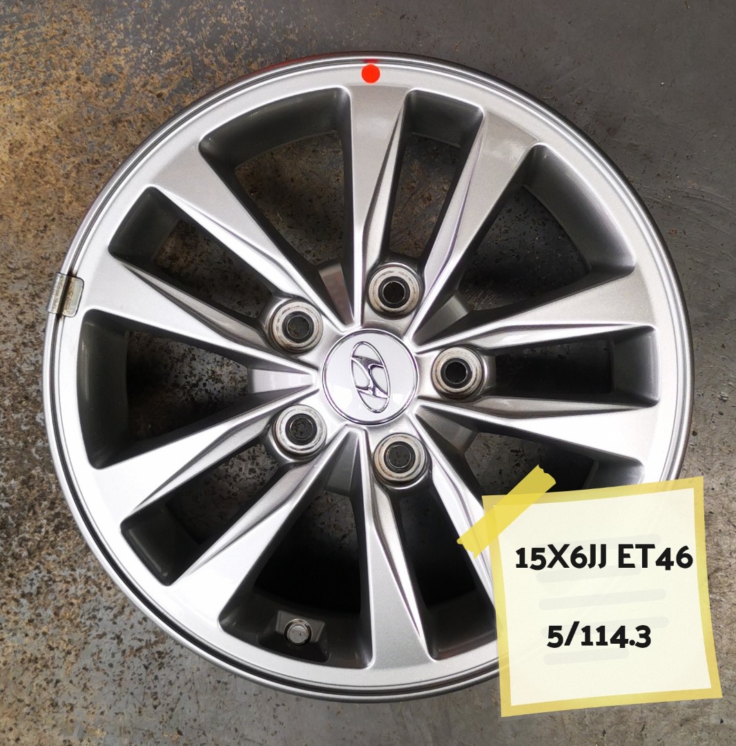 Used 15" Original Hyundai Rims, Car Accessories, Tyres & Rims on Carousell