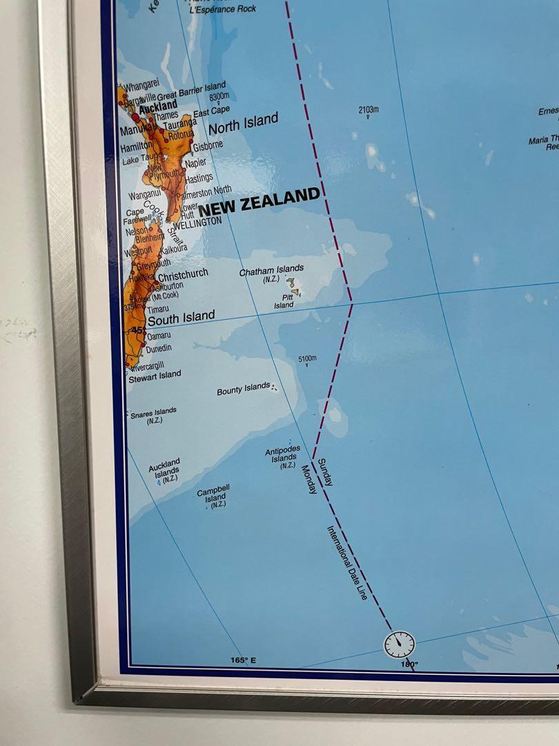 World Map 1.98m x 1.21m, Furniture & Home Living, Home Decor, Frames ...